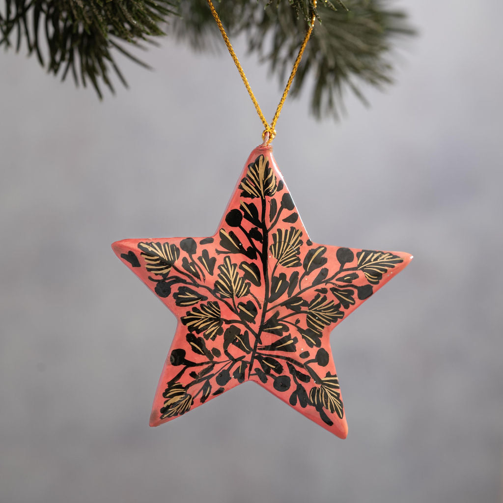Black & Pink Floral Mini Star – Bollywood Christmas